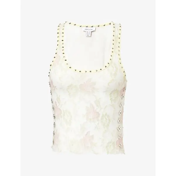 JADED LONDON Fioretta Studded Lace Top - Multi
