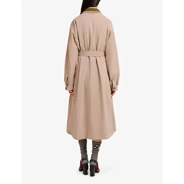 Marni Contrast-collar Cotton-blend Trench Coat