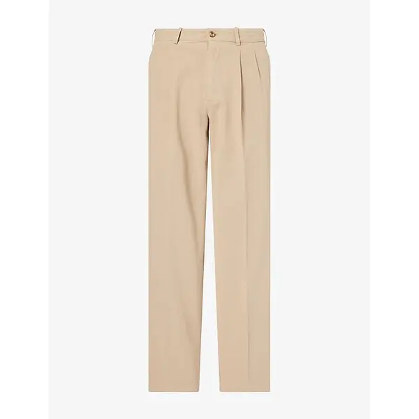 THE ROW Tomasino Pleated Cotton Trousers