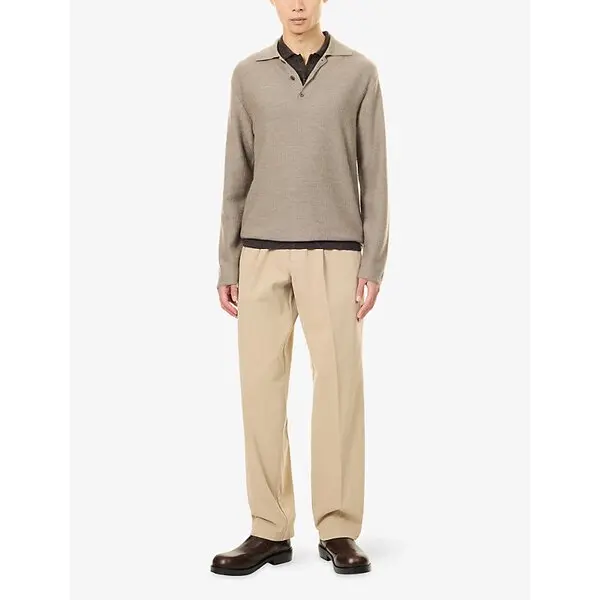 THE ROW Tomasino Pleated Cotton Trousers