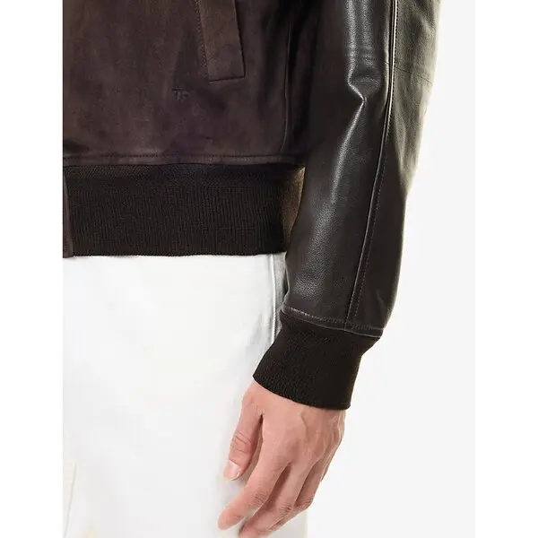 TOM FORD Soft Suede And Leather Bomber Jacket