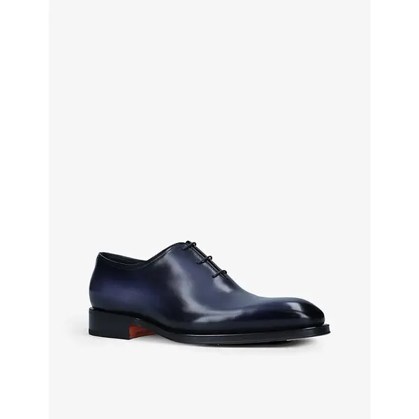 Santoni Carter Wholecut Leather Oxford Shoes