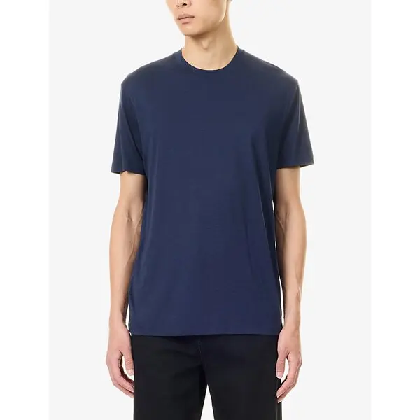 TOM FORD Crew-neck Lyocell And Cotton T-shirt - Ocean Cavern