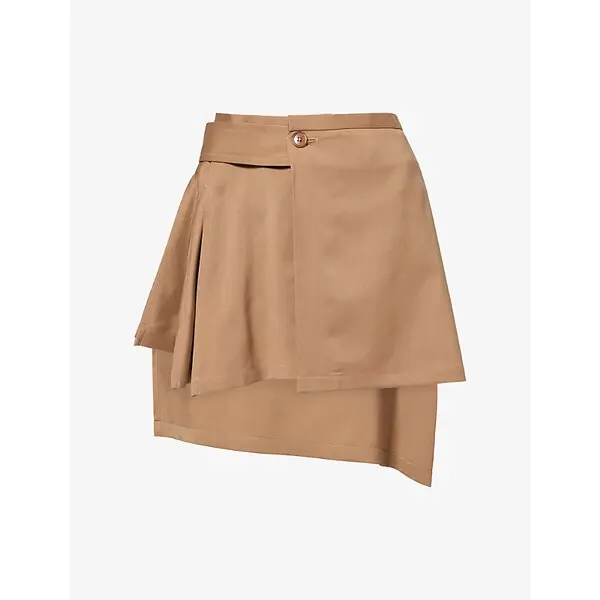 VIVIENNE WESTWOOD Meghan Asymmetric-hem Wool Kilt - Camel
