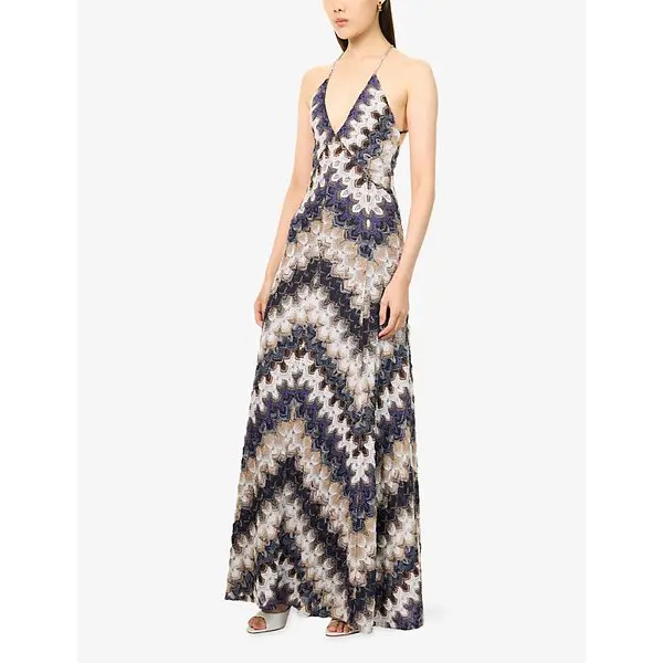 Missoni Raschel Lace Maxi Dress - Multi Blue White