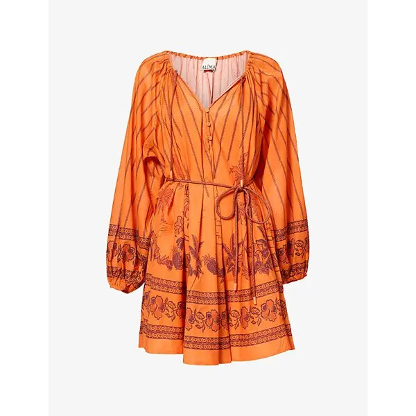 ALEMAIS Boathouse Printed Cotton Mini Dress