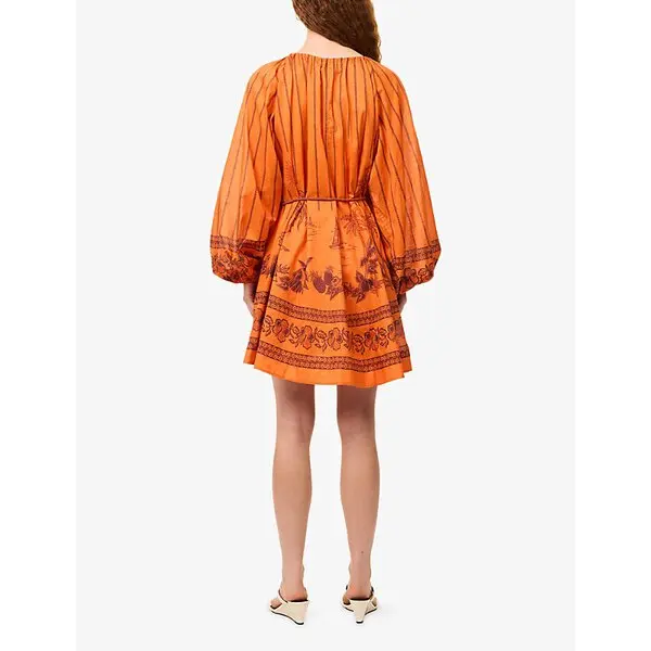 ALEMAIS Boathouse Printed Cotton Mini Dress