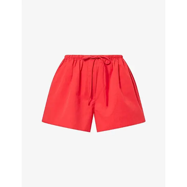 Dissh Ina Drawstring Cotton Shorts - Red