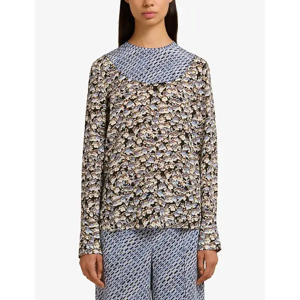 Marni Printed Crepe De Chine Silk Top