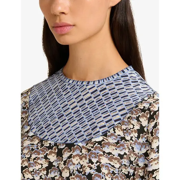 Marni Printed Crepe De Chine Silk Top