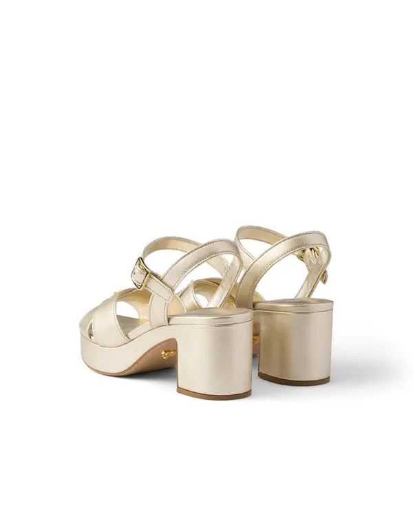 Prada Nappa Leather Platform Sandals