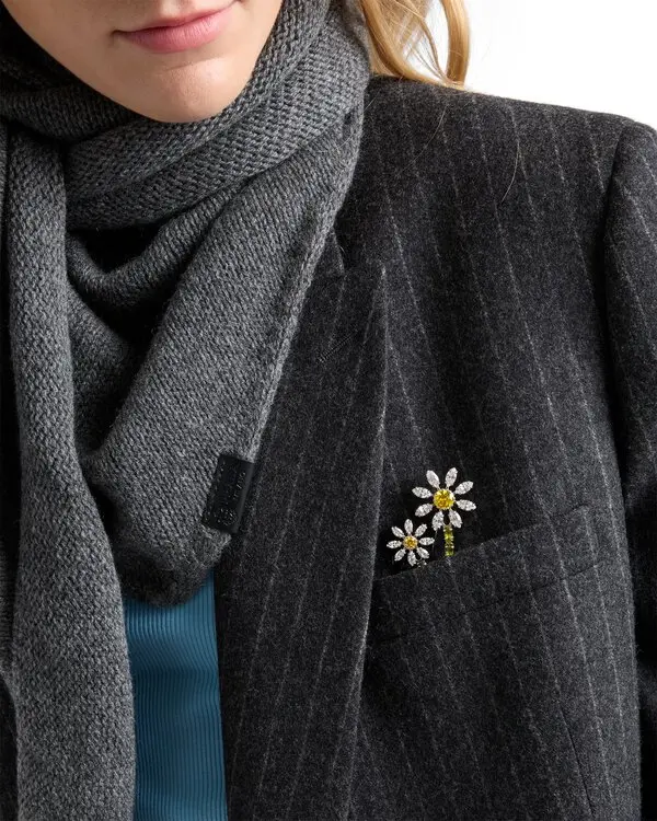 Prada Metal Brooch With Crystals