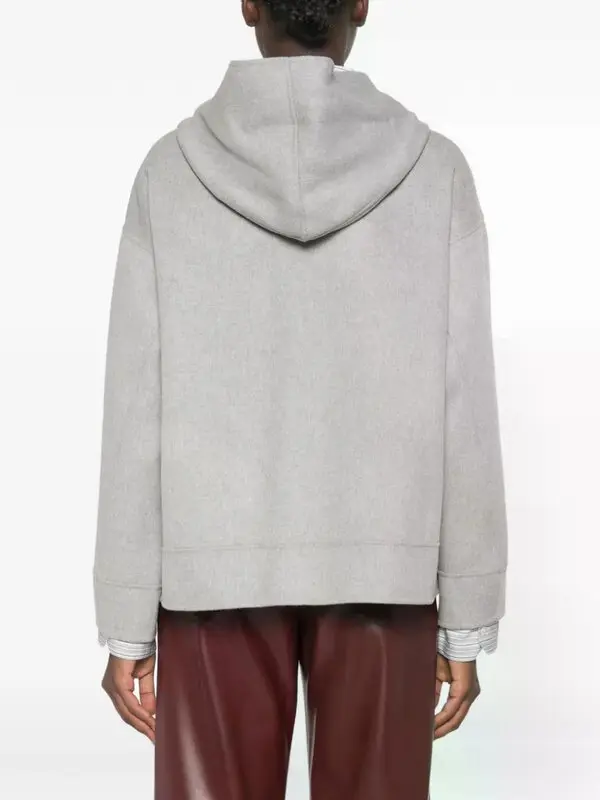 Max Mara Hooded Zip-up Jacket - Grey
