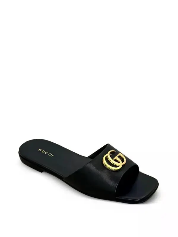 Gucci Double G Flat Sandals - Black