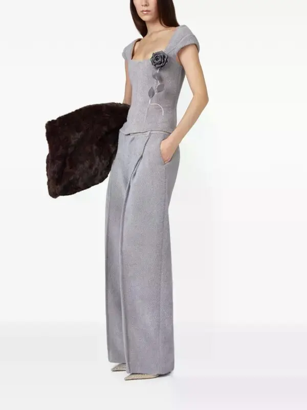 Giuseppe Di Morabito Rose-appliqué Corset-style Top