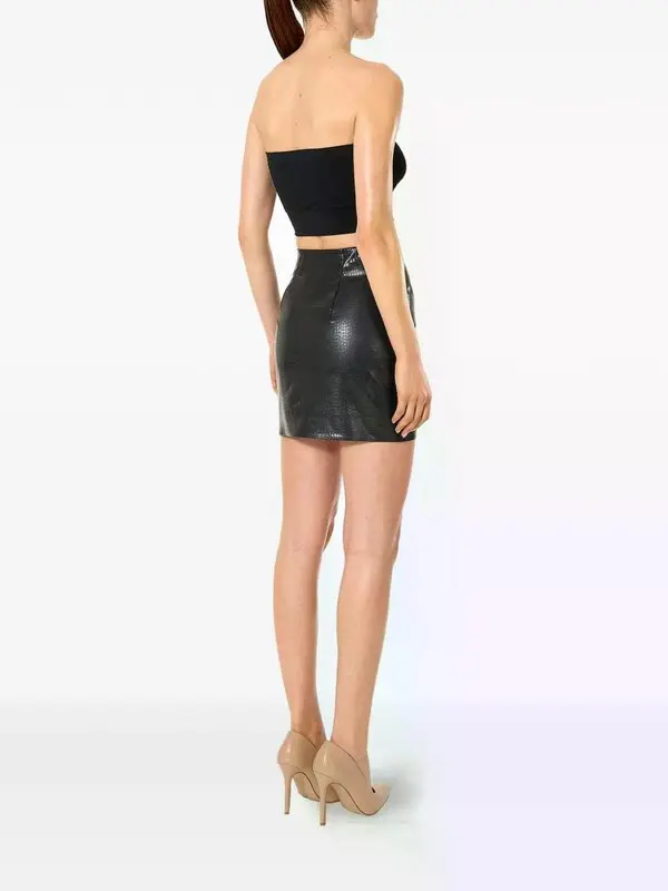 Wolford Embossed Alligator-effect Fitted Mini Skirt - Black