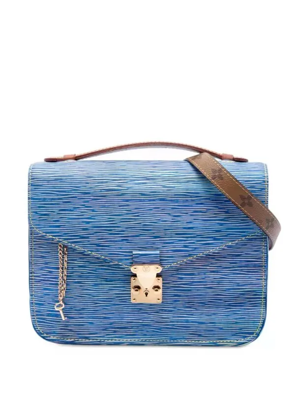 LOUIS VUITTON 2017 Epi Denim And Reverse Monogram Pochette Metis Satchel - Blue