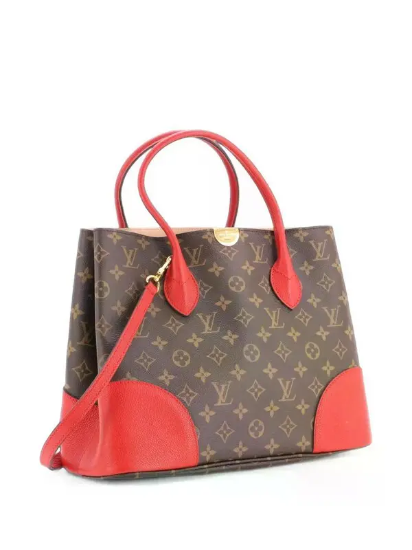 LOUIS VUITTON Monogram Canvas And Leather Tote Bag - Red