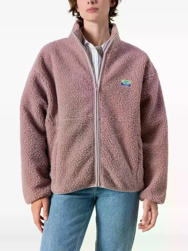 American Vintage Shearling-effect Zip-up Jacket - Pink