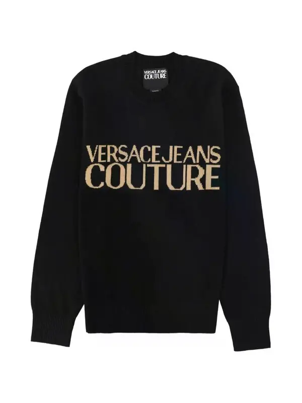 Versace Logo-intarsia Crew-neck Sweater