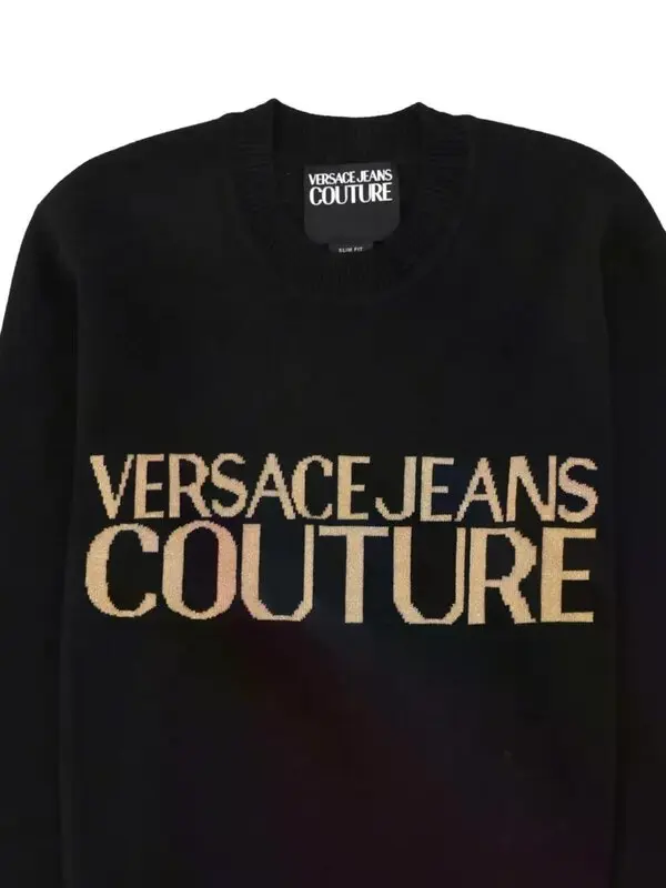 Versace Logo-intarsia Crew-neck Sweater