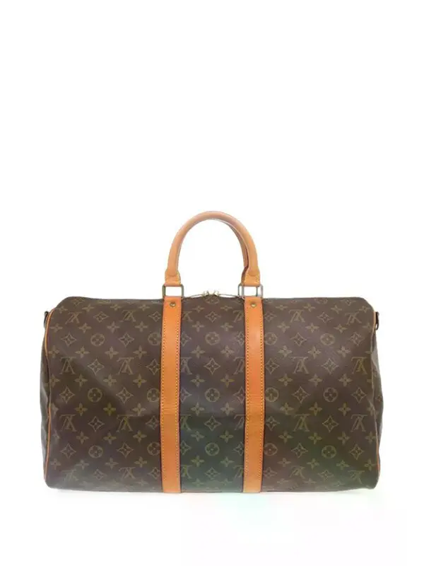 LOUIS VUITTON 1990-2010 Authentic M41418 Monogram Keepallbandouliere45 Duffle Bag Boston Bag - Brown