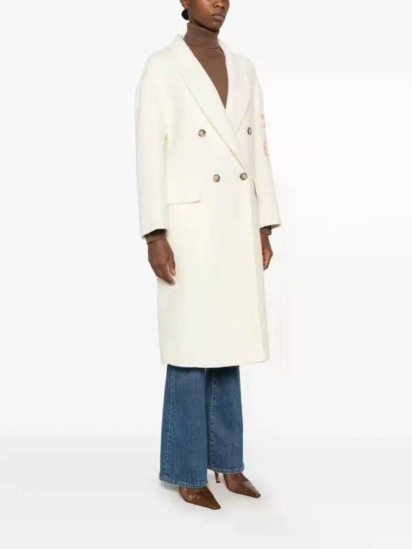ERMANNO FIRENZE Floral Embroidered Double-breasted Coat