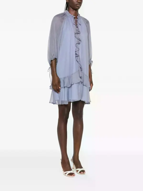 I BLUES Ruffled Tiered Mini Dress