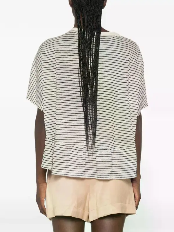 I BLUES Striped Peplum T-shirt