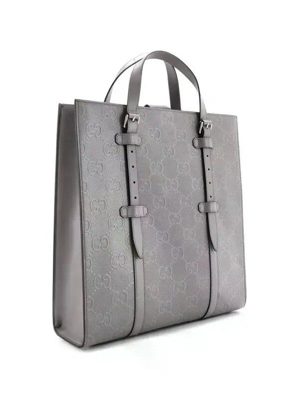 Gucci Gg Embossed Perforated Leather Medium Tote Bag