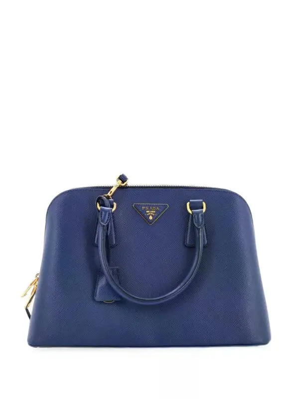 Prada Saffiano Leather Medium Satchel - Blue