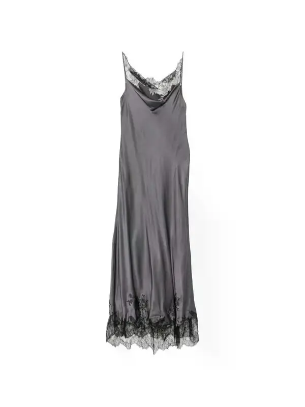 Carine Gilson Lace-trimmed Cowl-neck Dress