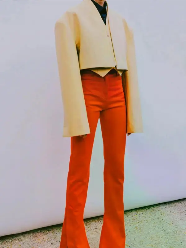 A.W.A.K.E. Mode Cropped Tuxedo Jacket With Shawl Lapels