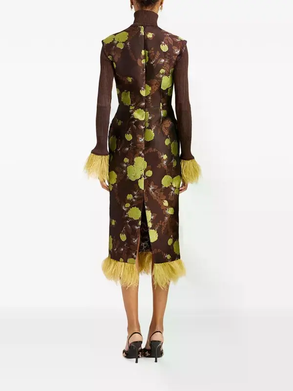 La DoubleJ Sleek Dress With Feathers