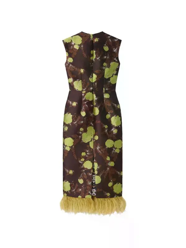 La DoubleJ Sleek Dress With Feathers