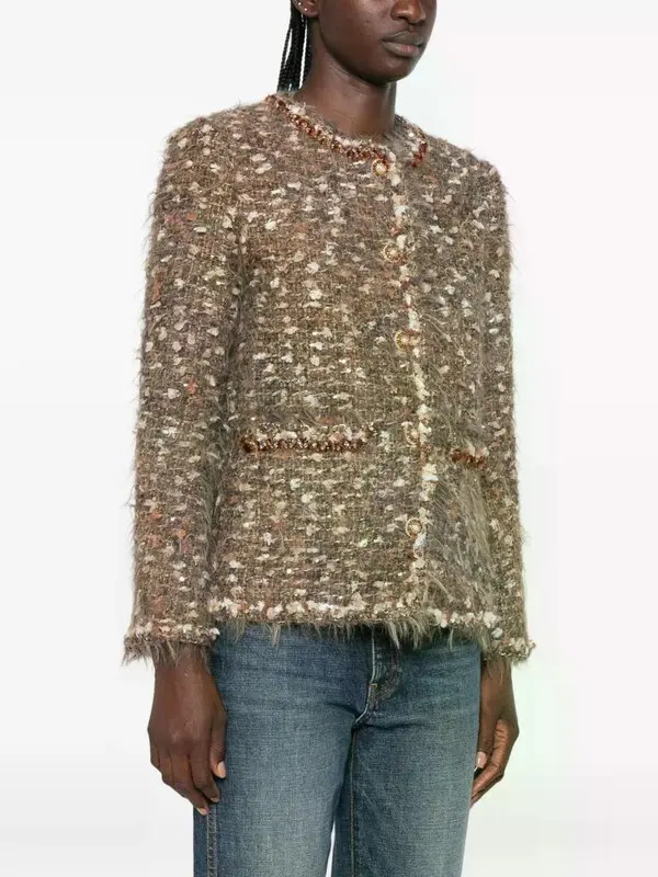 MINIME Sequin-embellished Round Neck Jacket