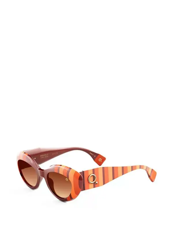ETNIA BARCELONA Ibiza 13 Striped Oval Sunglasses - Brown