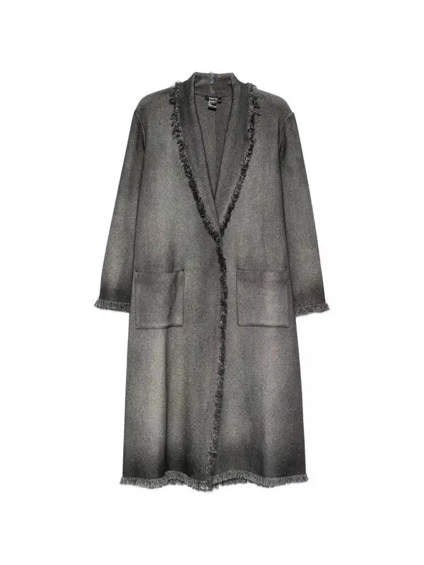 Avant Toi Fringed Herringbone Weave Coat