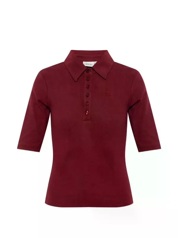 GESTUZ Gzdrew Ribbed-knit Polo Shirt - Red