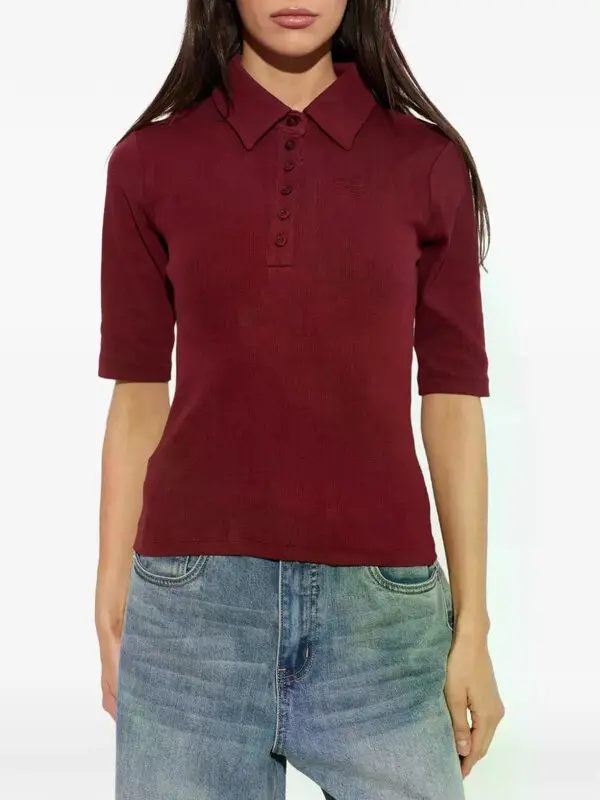 GESTUZ Gzdrew Ribbed-knit Polo Shirt