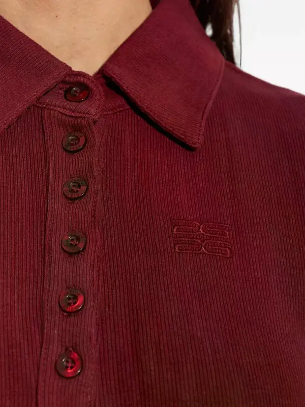 GESTUZ Gzdrew Ribbed-knit Polo Shirt