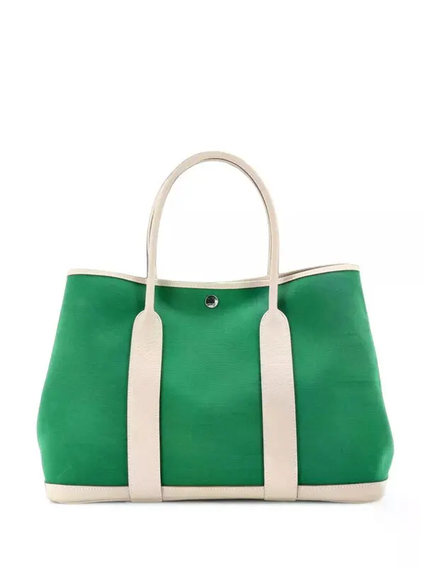 Hermès Garden Party Toile And Leather 36 Tote Bag - Green