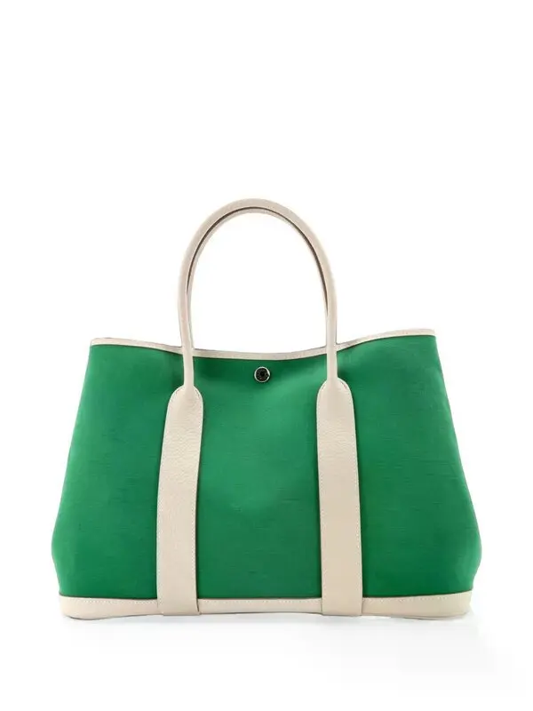 Hermès Garden Party Toile And Leather 36 Tote Bag - Green