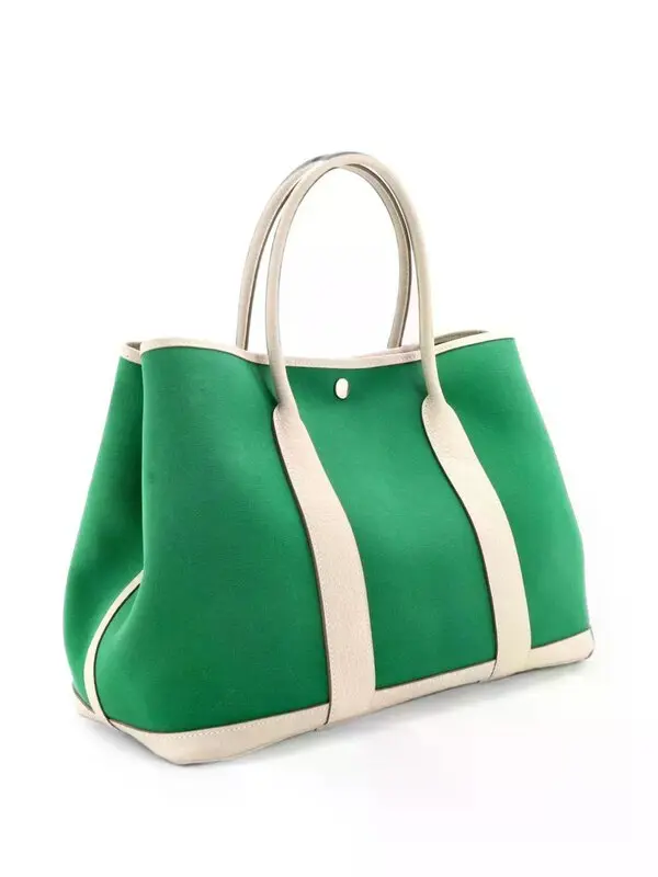 Hermès Garden Party Toile And Leather 36 Tote Bag - Green