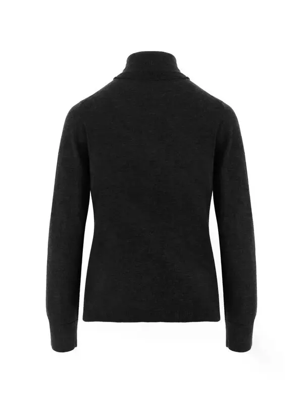 ALLUDE Fine-knit Roll Neck Wool Top