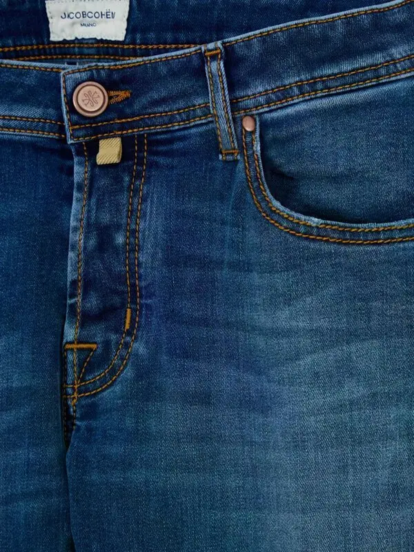Jacob Cohen Logo-patch Whiskered Jeans