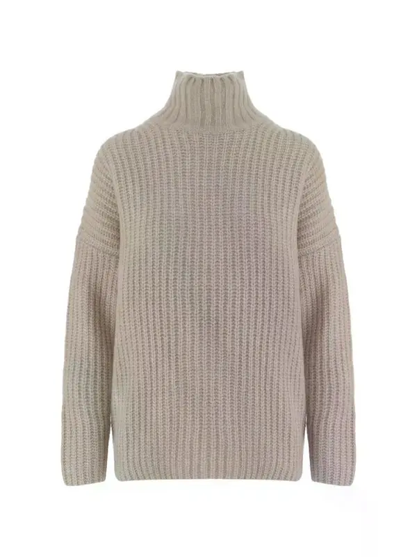 ALLUDE Ribbed Knit Turtleneck Sweater