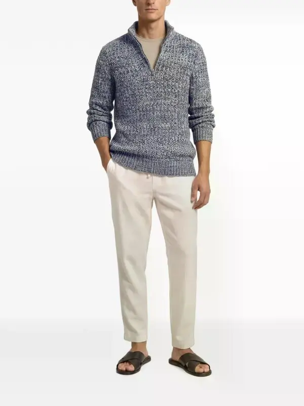 Orlebar Brown Lennard Crochet-knit Half-zip Sweater