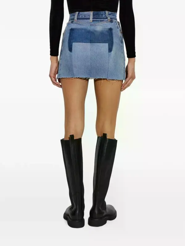 Vetements Faded Effect Raw-cut Mini Skirt