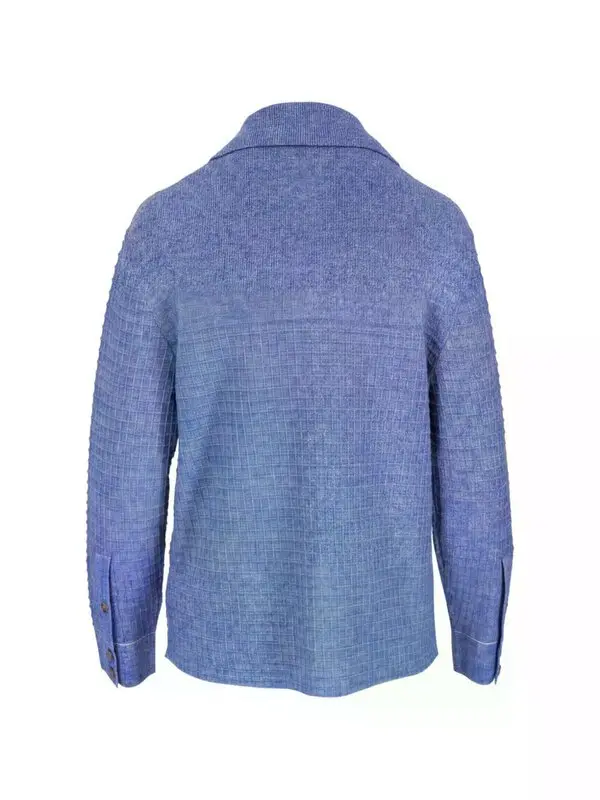Guest In Residence Waffle-knit Patch-pocket Jacket - Blue